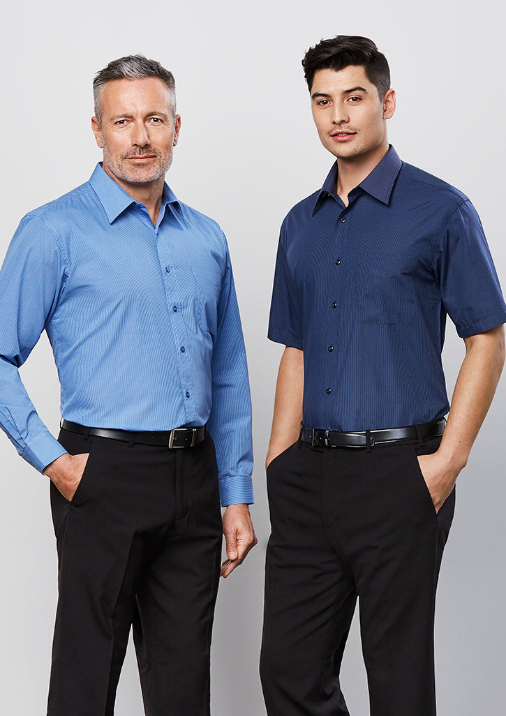 Micro Check Mens L/S Shirt | Cubic Uniforms Australia